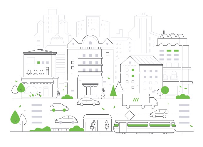 Kids city map transport and road Royalty Free Vector Image