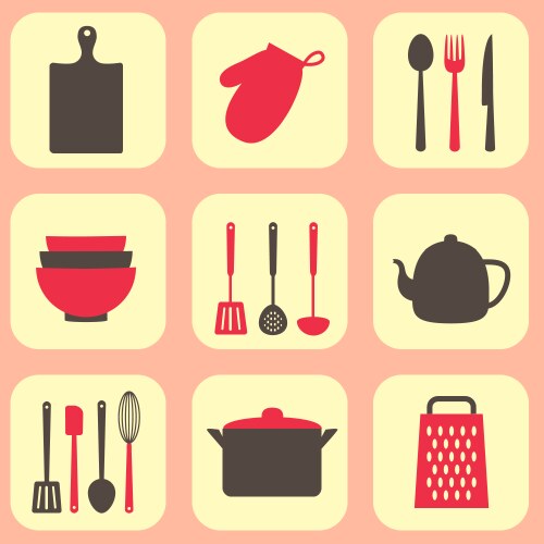Kitchen symbols Royalty Free Vector Image - VectorStock