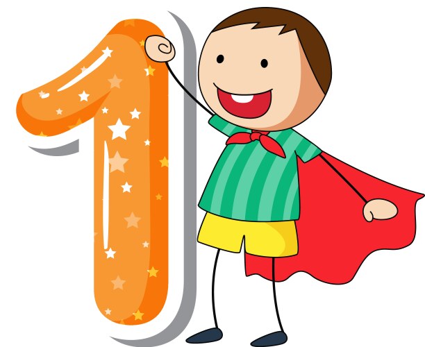 Donut cartoon character number one Royalty Free Vector Image