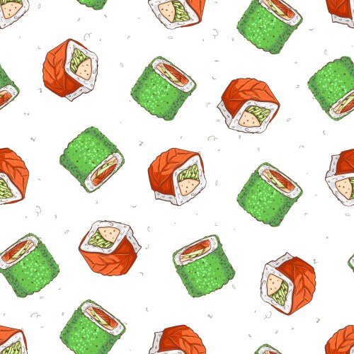 Sushi and rolls Royalty Free Vector Image - VectorStock