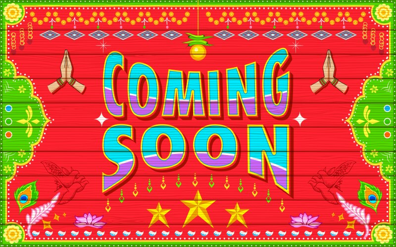 Coming soon concept with makeup mirror Royalty Free Vector