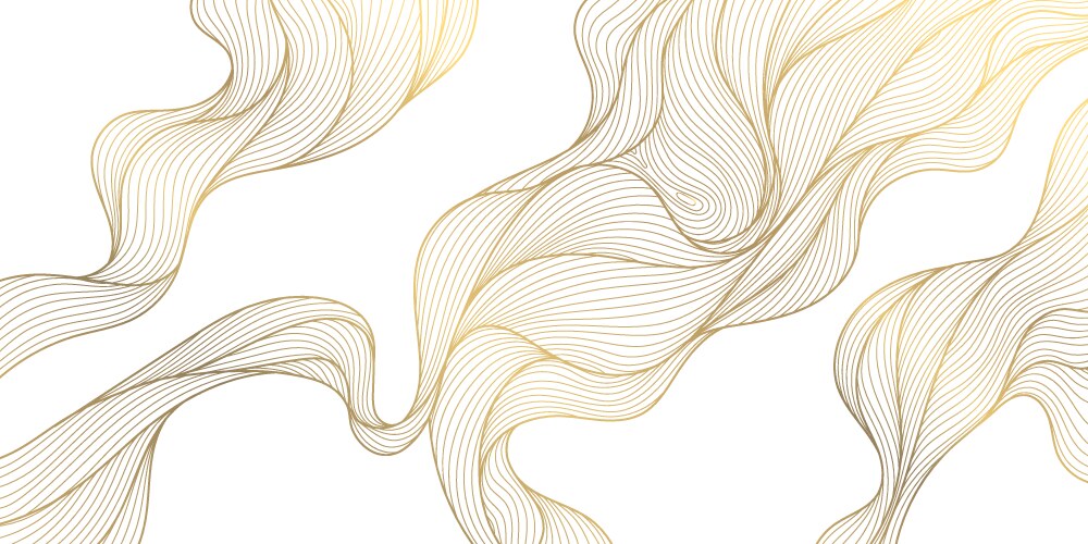 Gold wave on white background Royalty Free Vector Image
