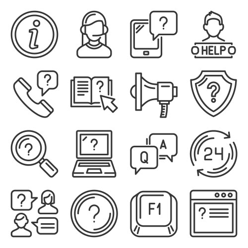 Distribution center line icons signs set Vector Image