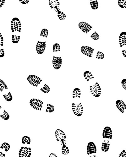 Black shoe print on white background Royalty Free Vector