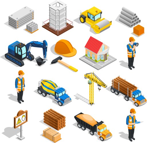 Building materials heaps construction material Vector Image