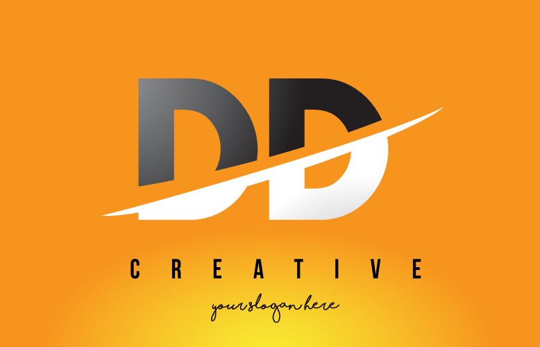 Da d a letter modern logo design with yellow Vector Image