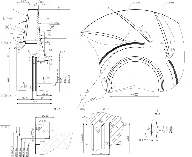 Engineering drawing of components Royalty Free Vector Image