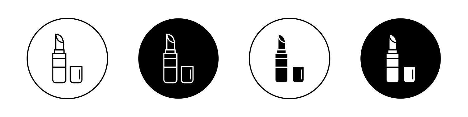 Lipstick icon set makeup lip stick symbol Vector Image