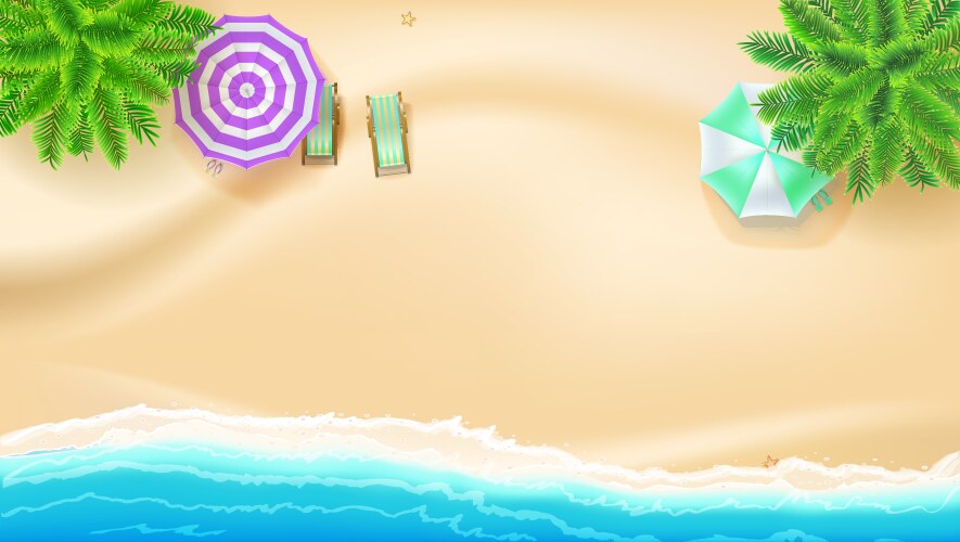 Daytime beach landscape sandy beaches Royalty Free Vector