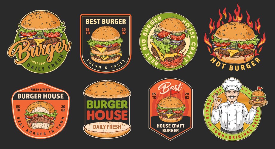 Burger Sticker Vector Images (over 3,900)