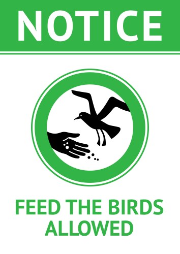Do not feed birds forbidden sign modern round Vector Image