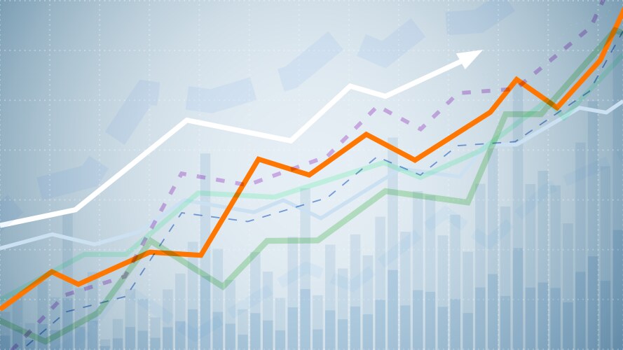 Graph or chart business data abstract Royalty Free Vector