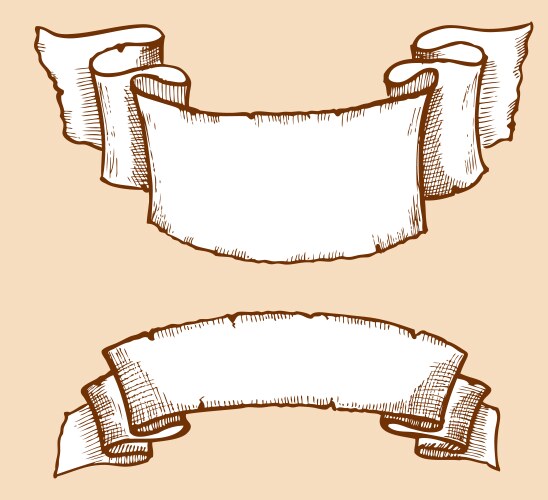 Set scroll with seal isolated on white background Vector Image