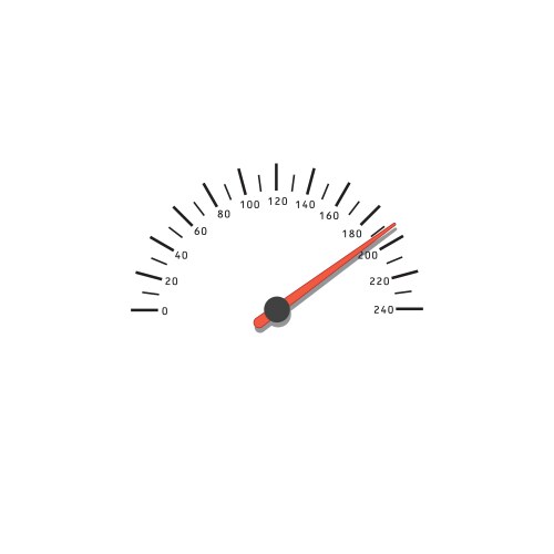 Correct answer icon speedometer concept sign Vector Image