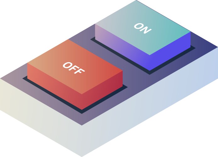 Panel with switchers and buttons for turn off Vector Image