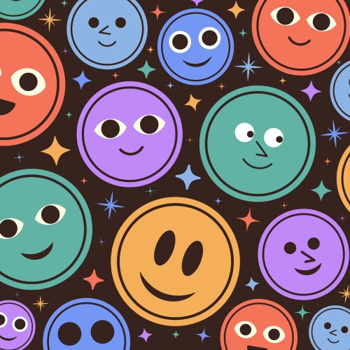 Abstract background with different doodle happy Vector Image