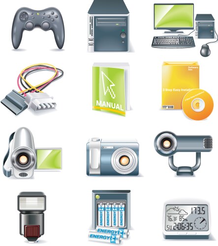 Computer icon set Royalty Free Vector Image - VectorStock