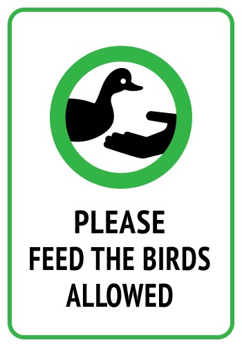Do not feed birds forbidden sign modern round Vector Image
