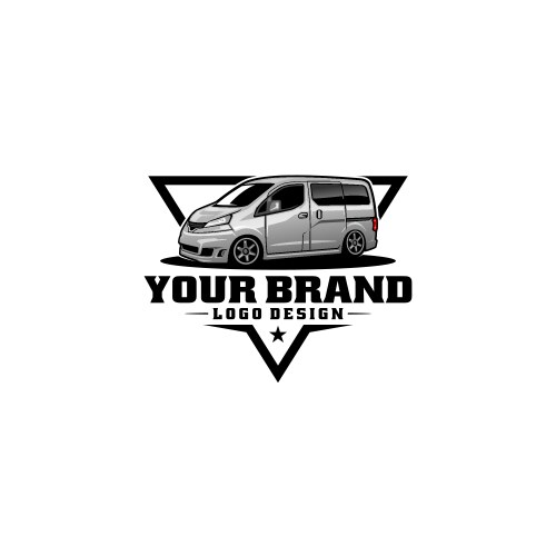 Combi van car vintage logo design Royalty Free Vector Image