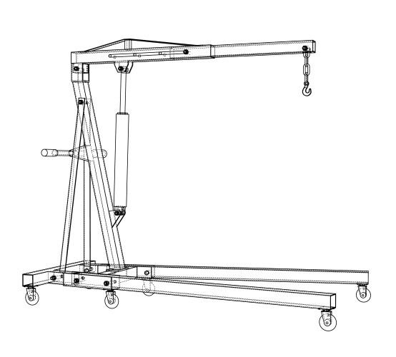 Hydraulic engine hoist lift motor in maintenance Vector Image
