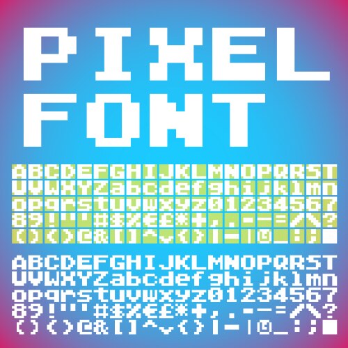 Pixel font Royalty Free Vector Image - VectorStock