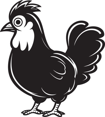 Plucky patterns black logo showcasing chicken Vector Image