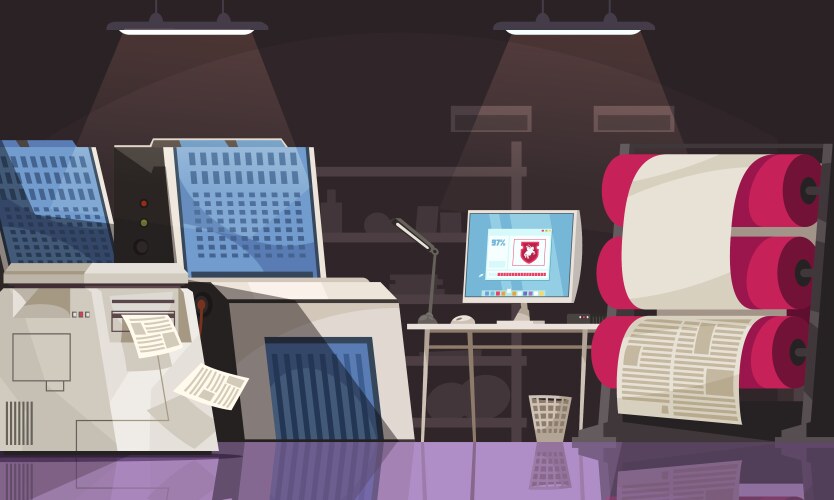 Printing Press Cartoon Vector Images (over 1,500)