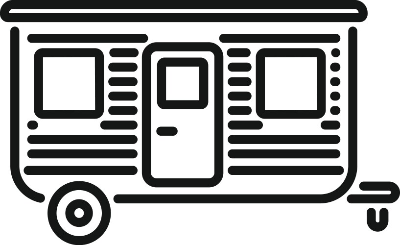 Recreational trailer icon simple car Royalty Free Vector