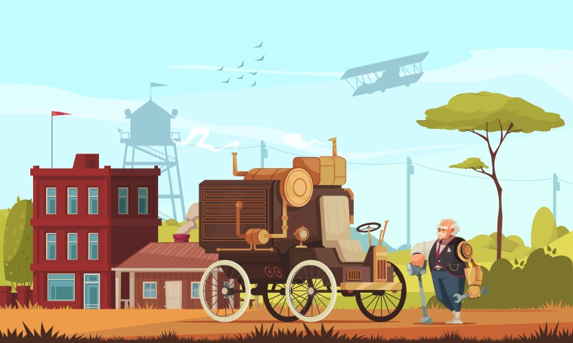 Cartoon steampunk Royalty Free Vector Image - VectorStock