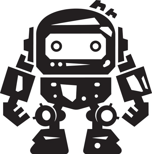 Little warrior cute tiny combat bot icon tiny Vector Image