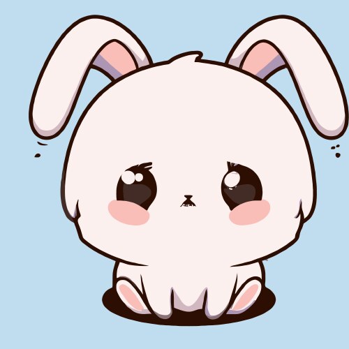 Cute rabbit kawaii chibi drawing style Royalty Free Vector