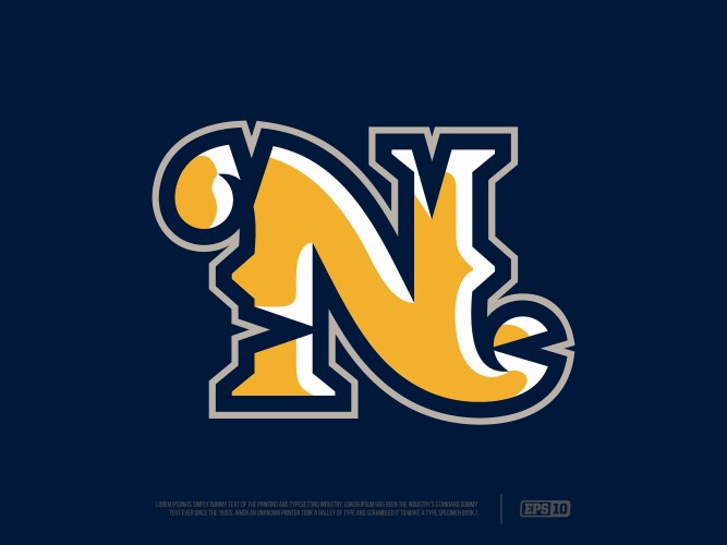 D letter logo in classic sport team style Vector Image