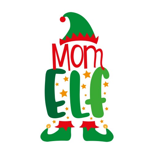 Educator of elves - funny text with elf hat Vector Image