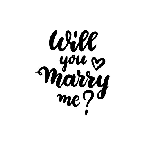 Will you marry me lettering calligraphy Royalty Free Vector