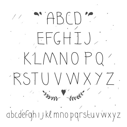 Handwriting doodle hand drawn fonts Royalty Free Vector