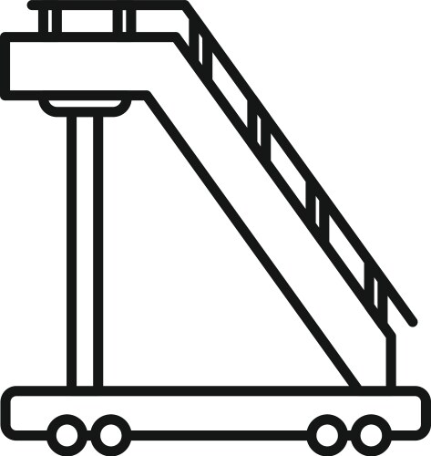 Airport boarding ramps and passenger stairs Vector Image