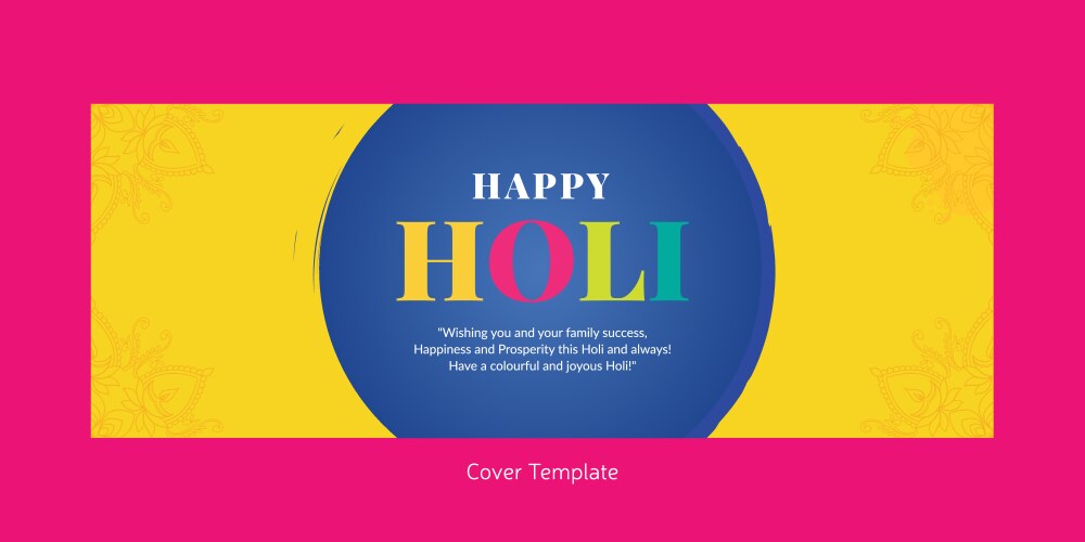 Happy holi cover page design Royalty Free Vector Image