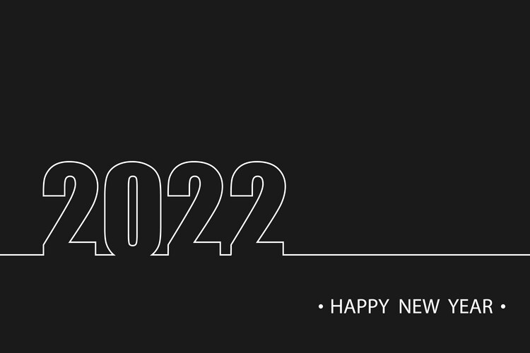 Happy New Year 2026 Minimalist Outline – Royalty-Free Vector | VectorStock