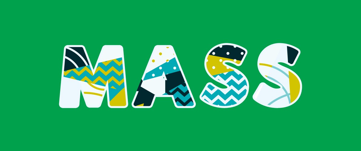 Mass concept word art Royalty Free Vector Image