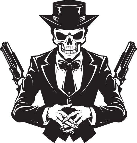 Rifle rattler skeleton with firearms bonefire Vector Image