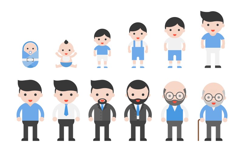 Human life cycle silhouette icon Royalty Free Vector Image