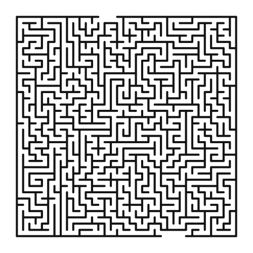 Maze shape design element there is one entrance Vector Image