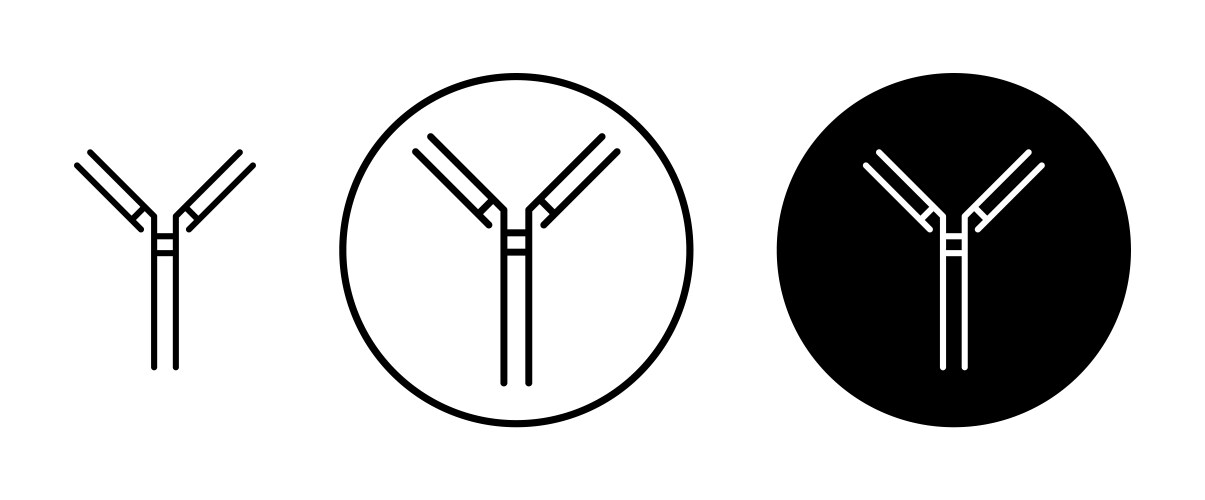 Antibody icon set on white background Royalty Free Vector