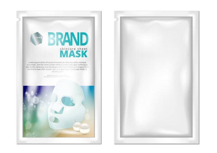 Facial cosmetic mask with cucumber mockup Vector Image