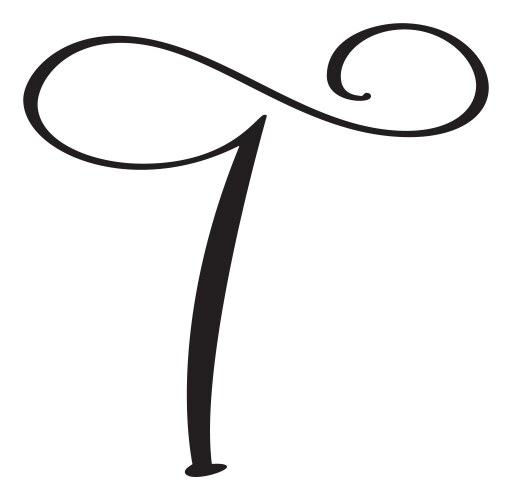 Hand drawn calligraphy letter i script Royalty Free Vector