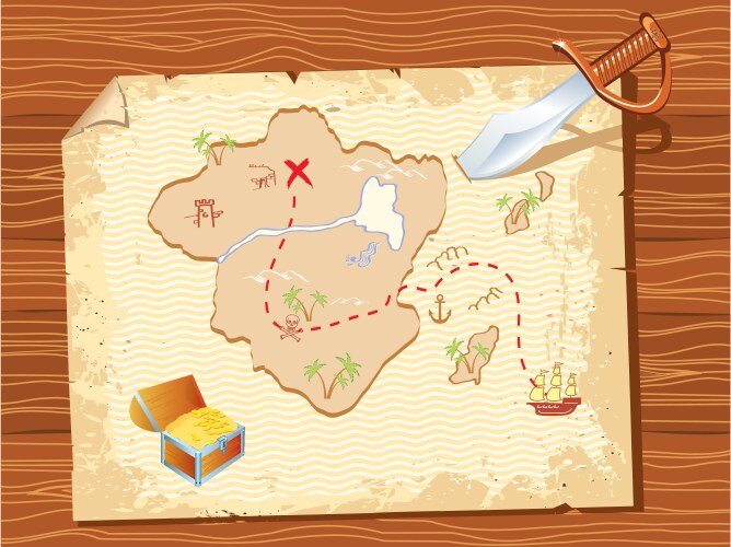 Pirate map 10 Royalty Free Vector Image - VectorStock