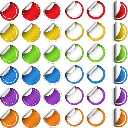 Realistic 3d round adhesive colored blank Vector Image