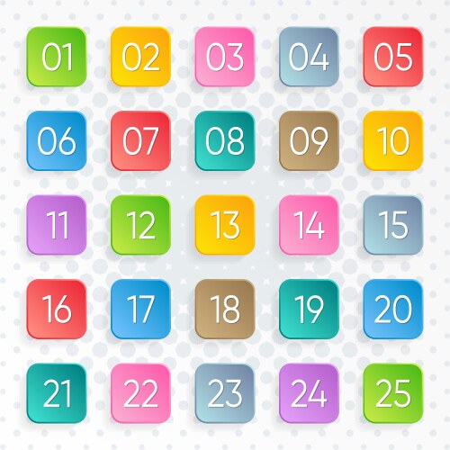 Colorful calendar circle labels month numbers Vector Image