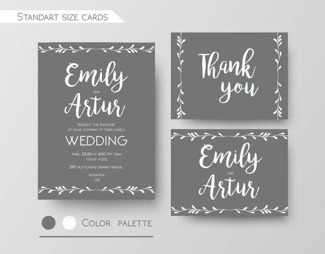 Chalkboard wedding invitation card background Vector Image