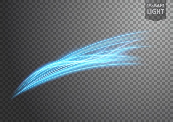 Abstract blue wavy line of light on dark Vector Image